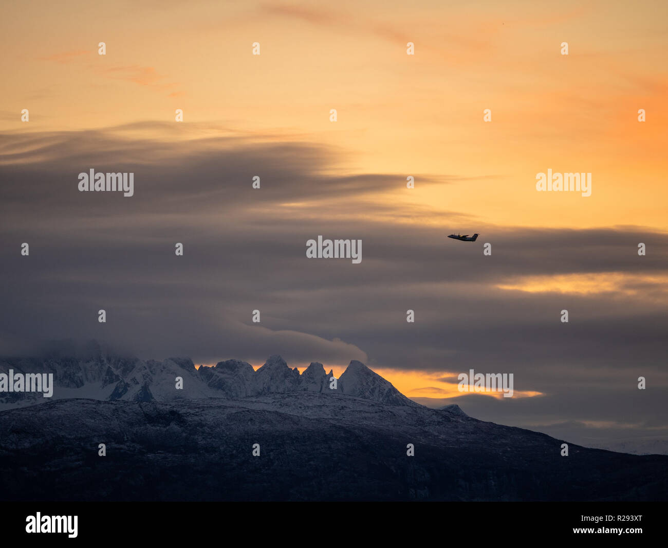 Flying over mountains in winter hi-res stock photography and images - Alamy