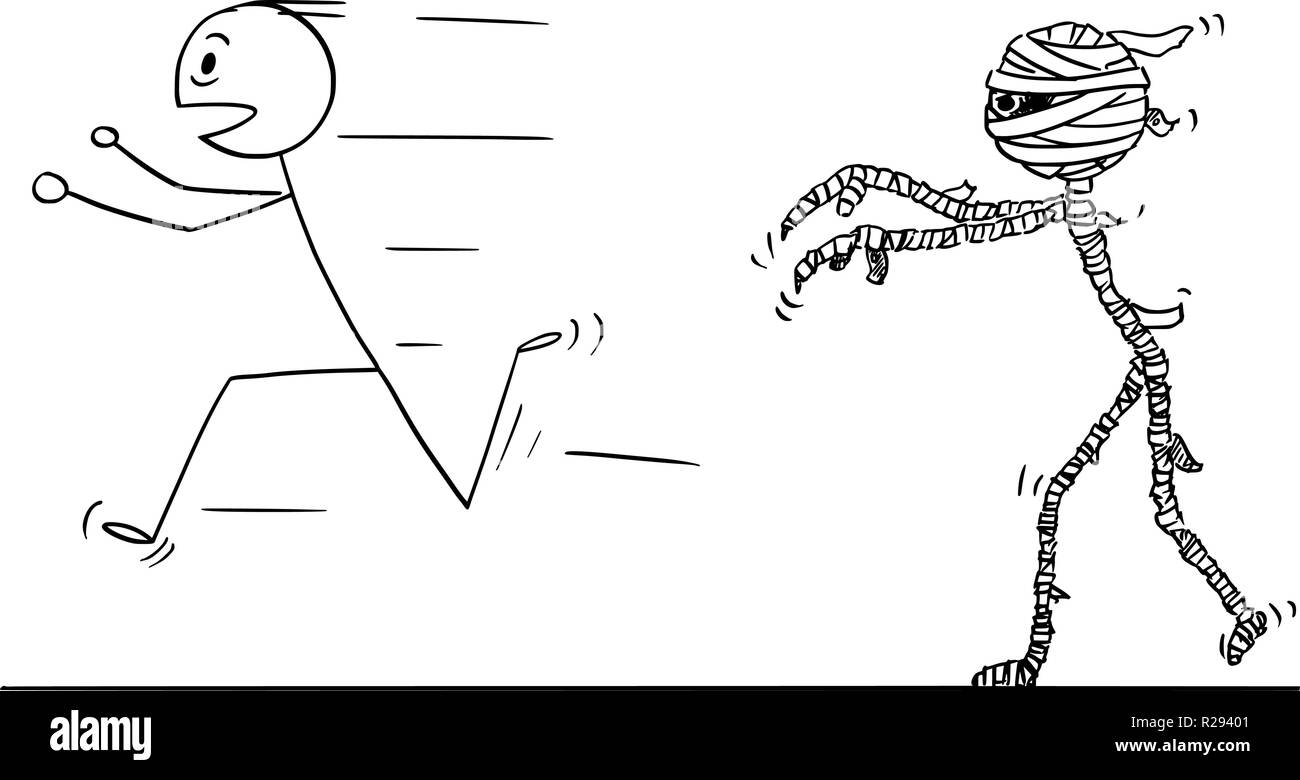 Stick Figure Running Away