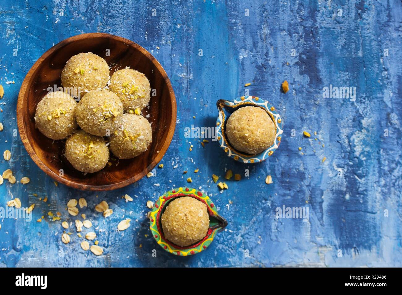 Oats laddu or Ladoo / Diwali sweets - Protein Energy balls Stock Photo ...