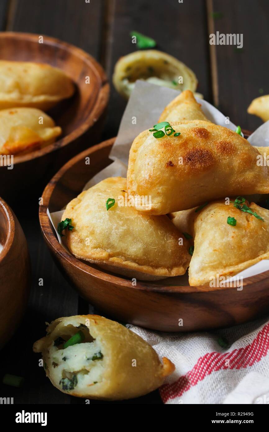 Homemade Potato cheese Pierogi / Perogies close up Stock Photo - Alamy
