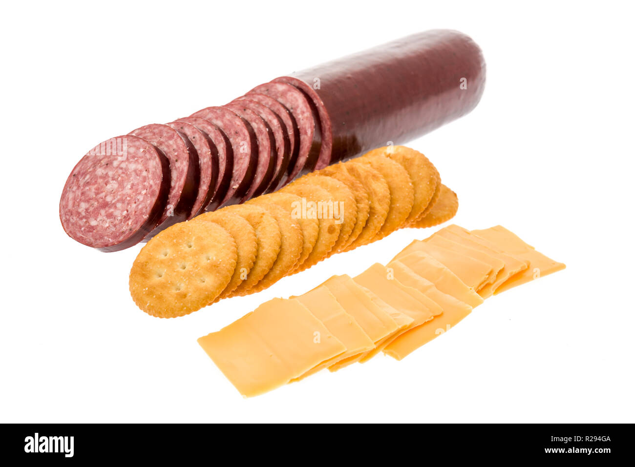 Food cheese crackers sausage hi-res stock photography and images - Alamy