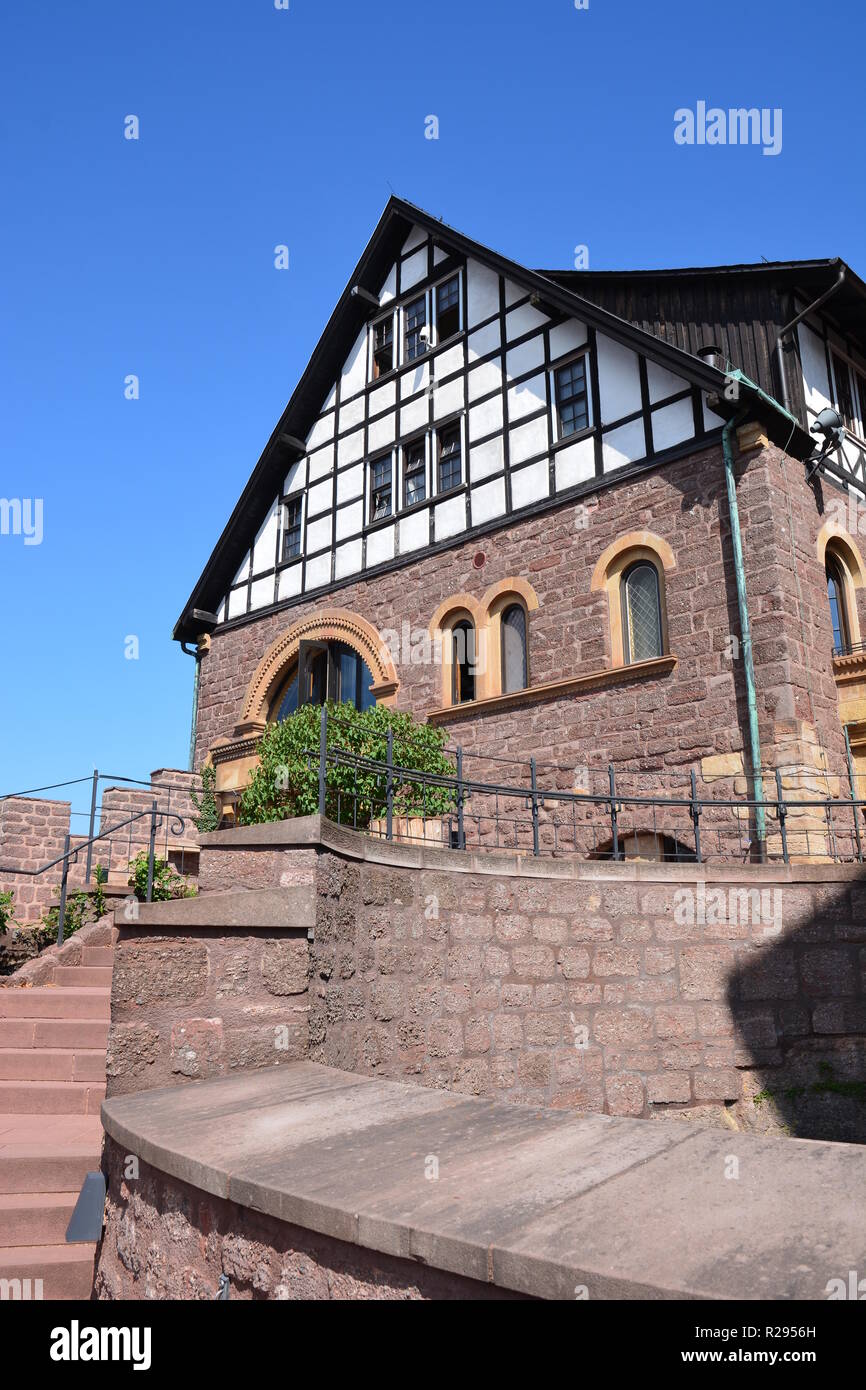 Eisenach, Germany – View on WARTBURG castle near the historical town of ...