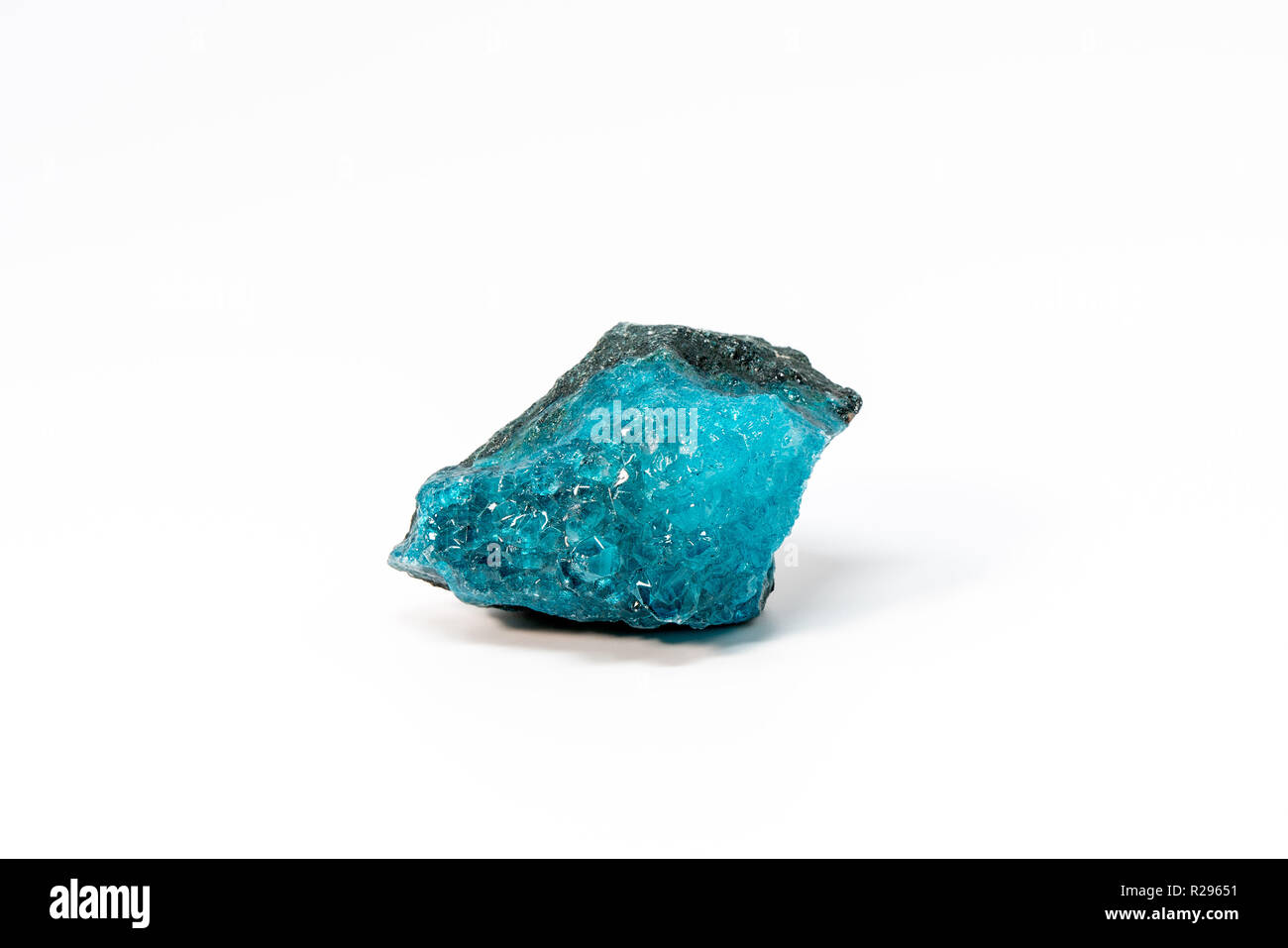 Large semi precious blue colored gemstone isolated on white background ...