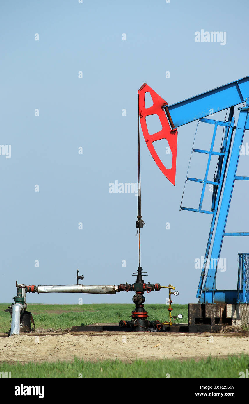 oil pump jack and pipeline industry Stock Photo - Alamy