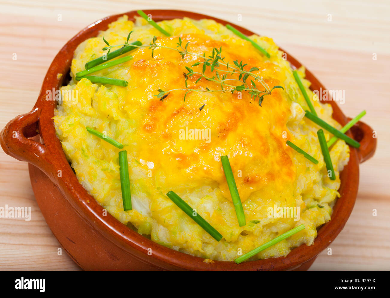 Bowl of rumbledethumps, traditional Scottish dish with potato, cabbage ...