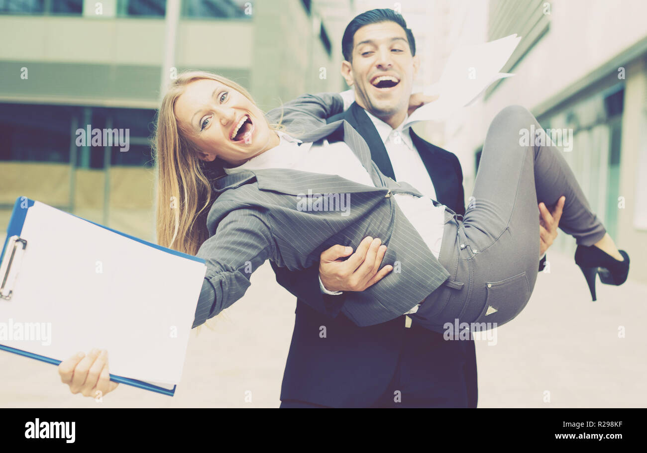 Boss is carry woman manager on hands because they are satisfied of ...