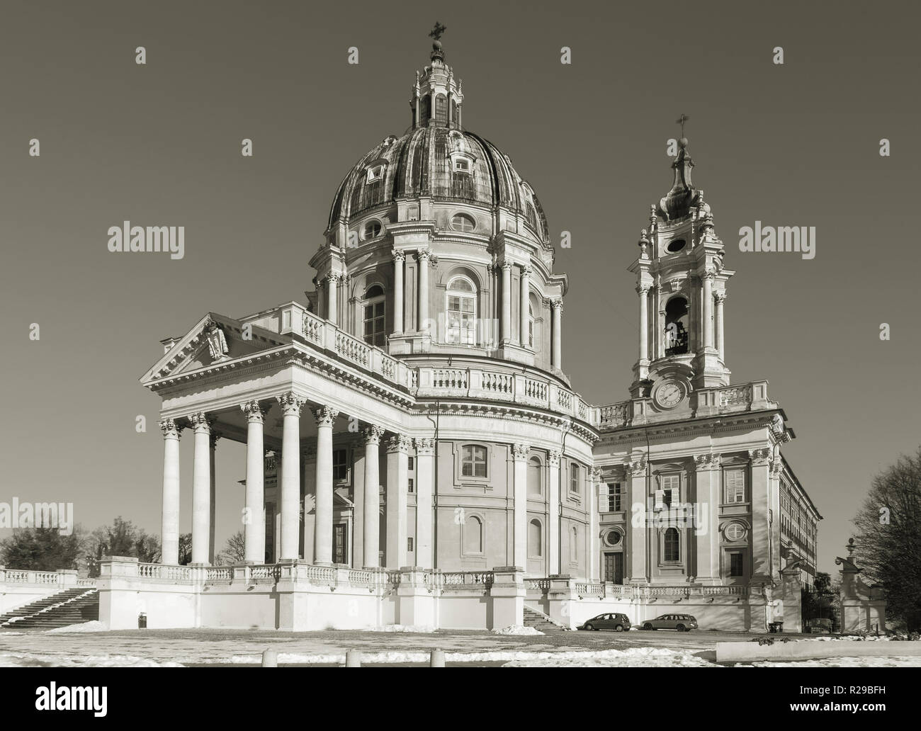 Famous Basilica of Superga atop of hill in vicinity of Turin, Italy ...