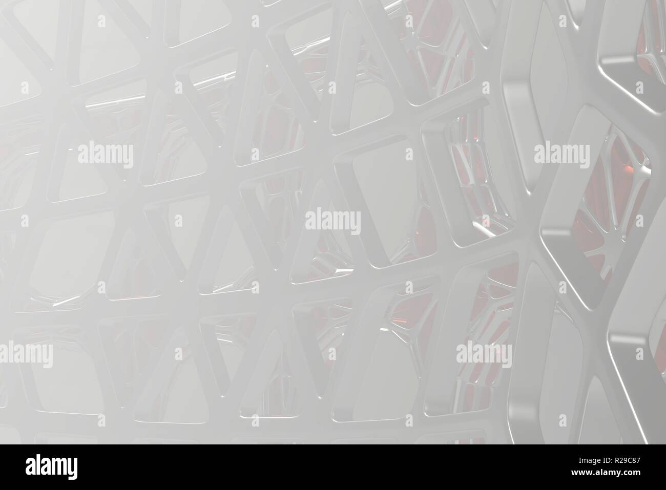 Abstract 3d rendering concept of high poly architecture with steel and ...