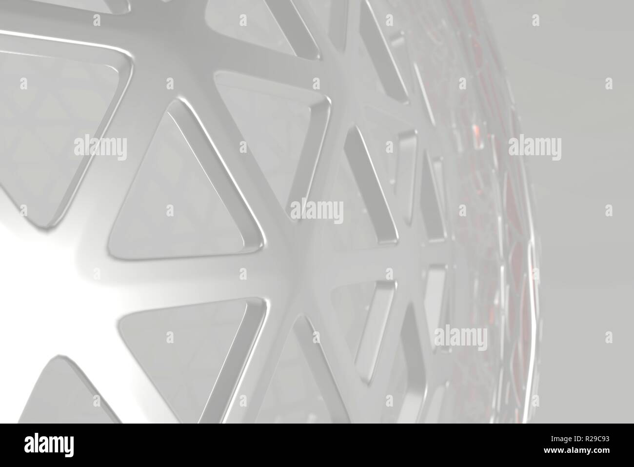 Abstract 3d rendering concept of high poly architecture with steel and ...