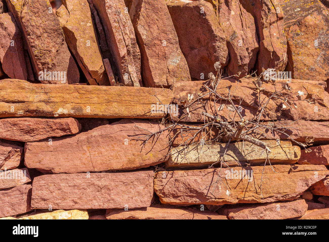 Umber rock stone texture. Mediterranean stone wall. Rocks Stock Photo ...
