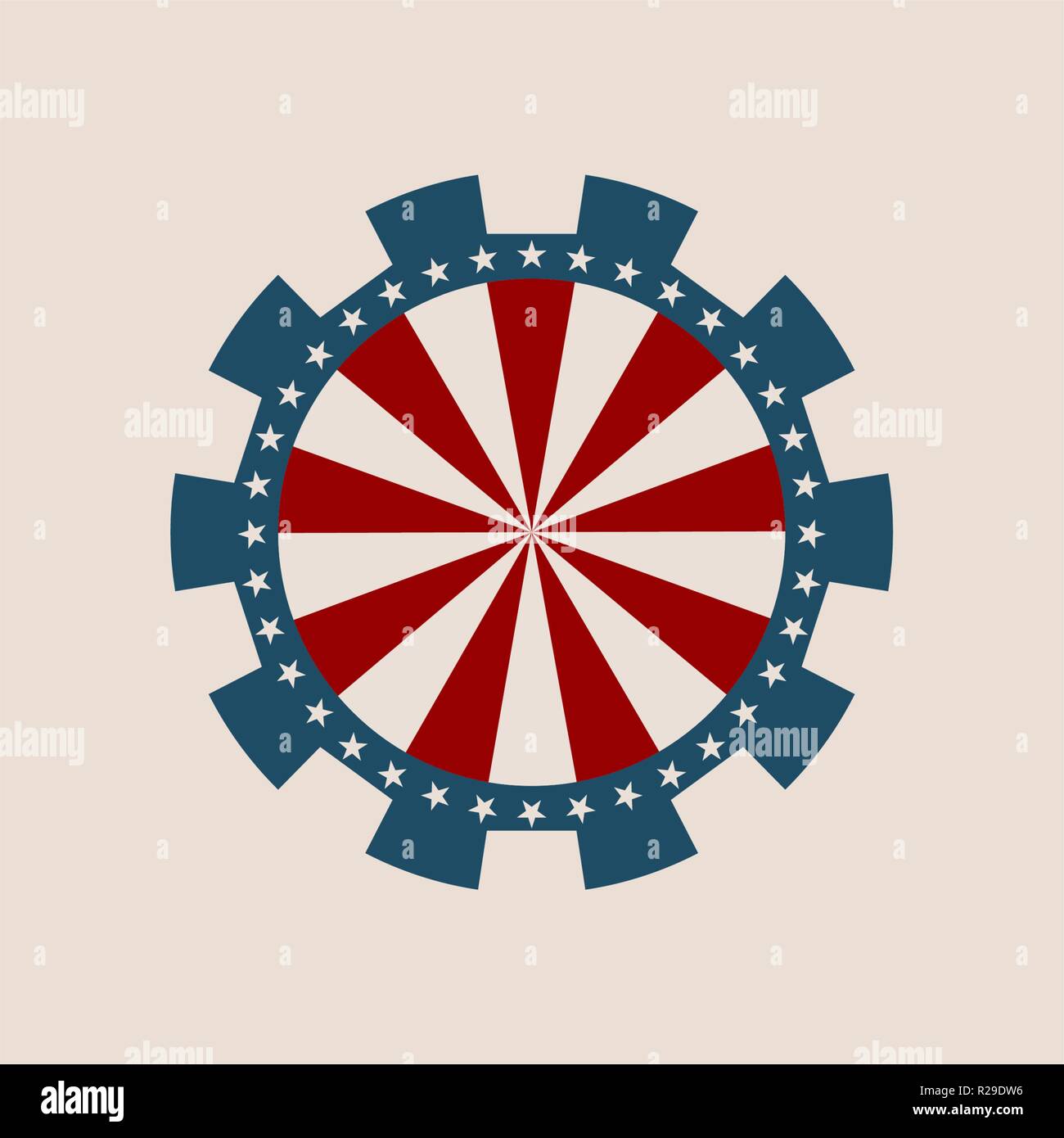 Cog wheel with USA flag elements Stock Vector Image & Art - Alamy