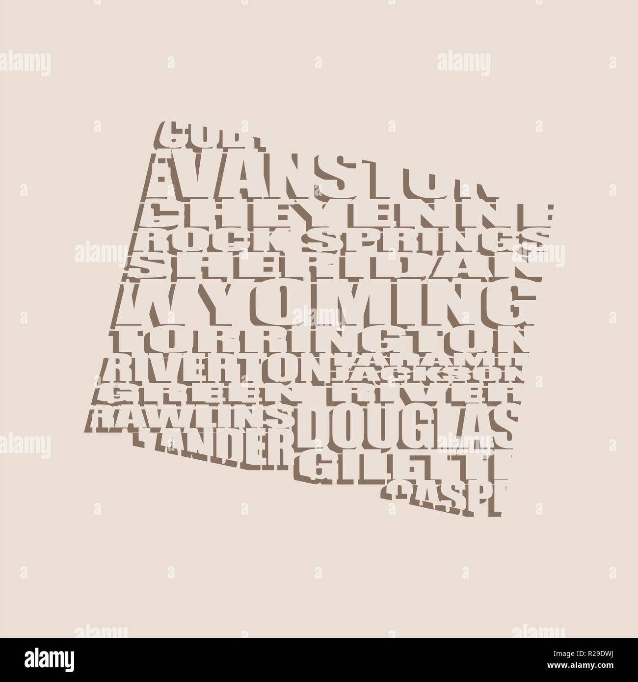 Outline cheyenne wyoming usa Stock Vector Images - Alamy