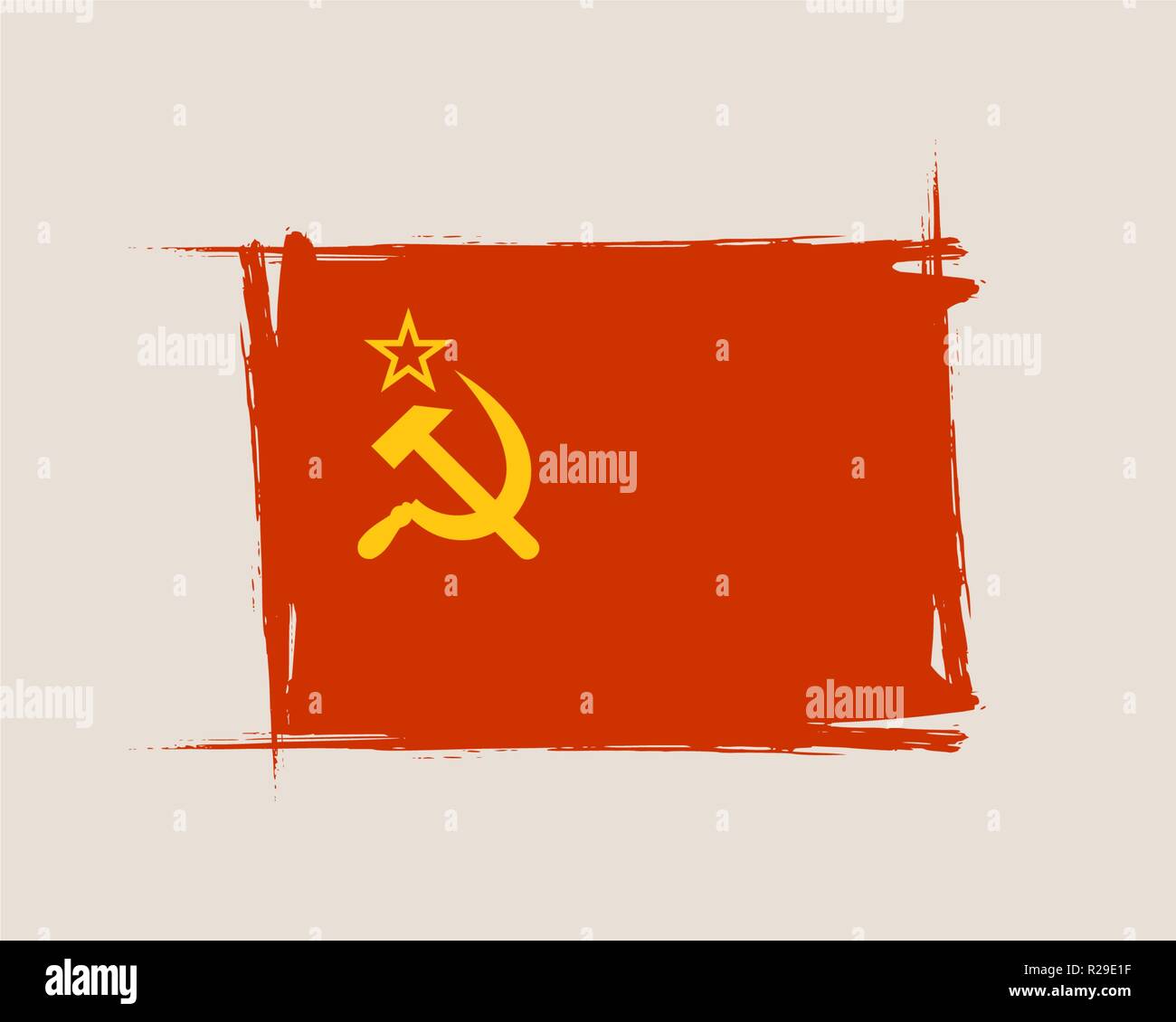 Soviet grunge flag with little scratches Stock Vector Image & Art - Alamy
