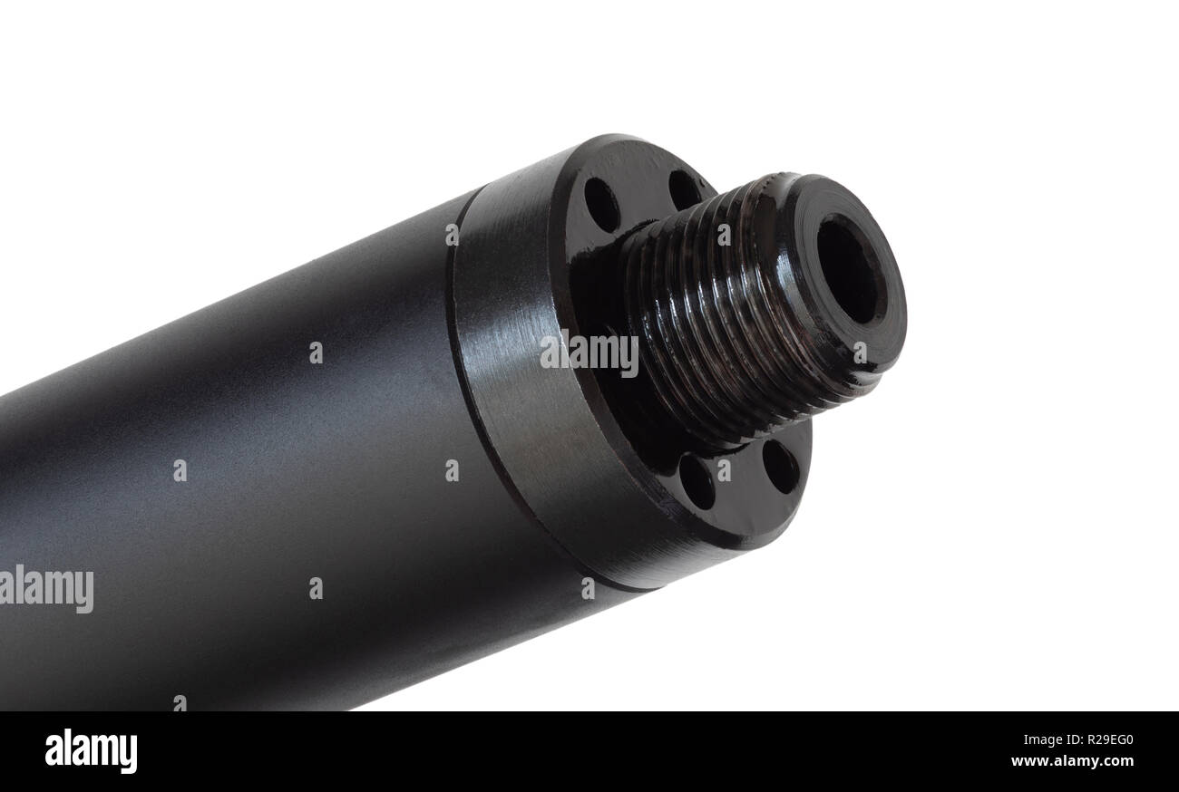 Muzzle end of a gun barrel with threads for a silencer Stock Photo - Alamy