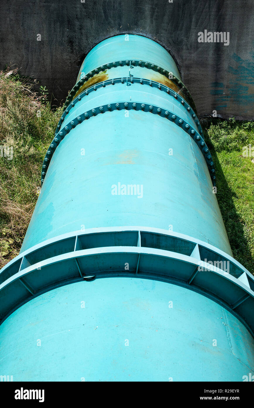 Thick pipes for water supply from a dam Stock Photo - Alamy