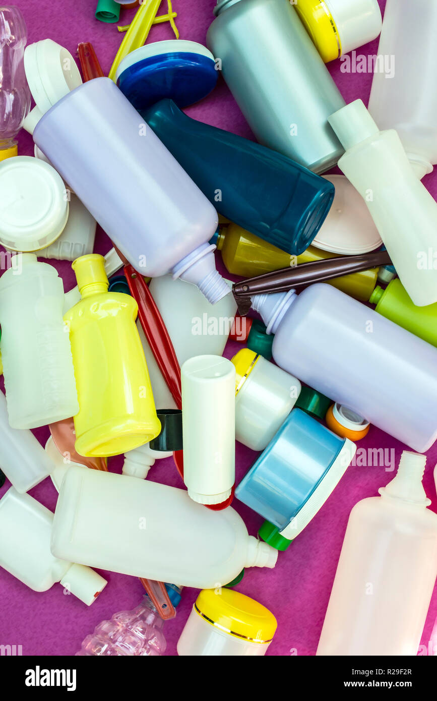 Plastic packages background Stock Photo - Alamy