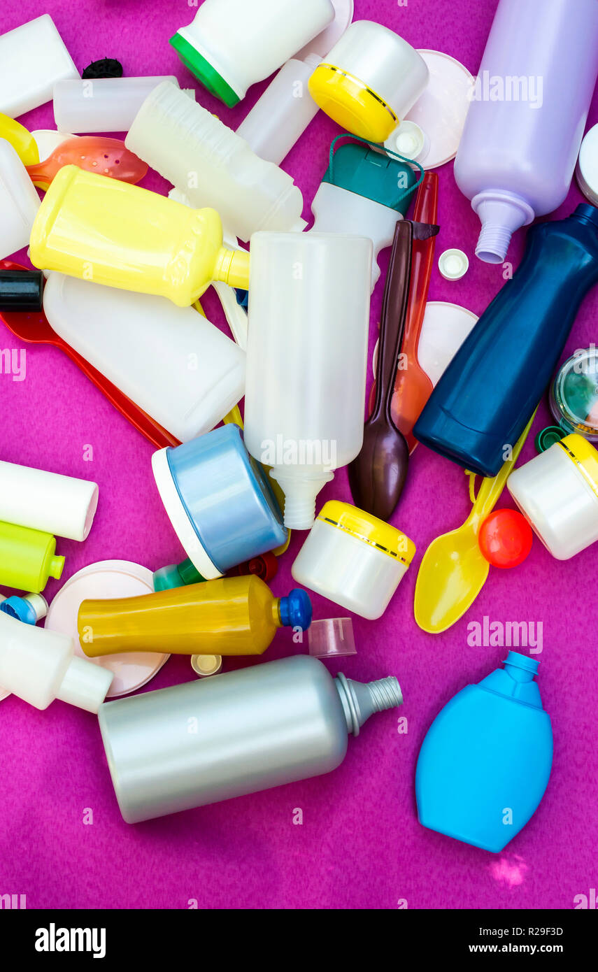 Empty Plastic packages background Stock Photo - Alamy