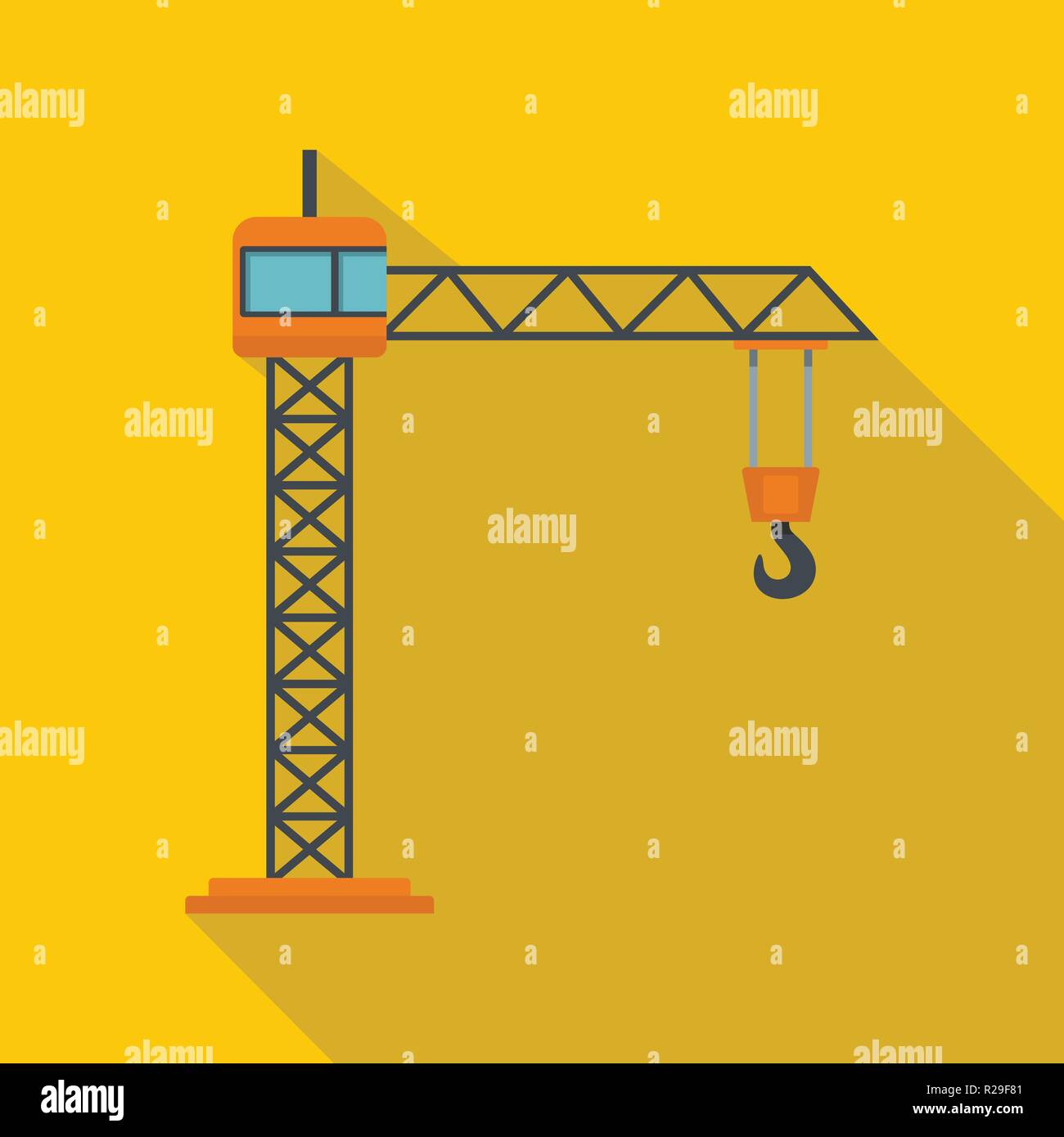 Construction crane icon. Flat illustration of construction crane vector icon for web Stock ...