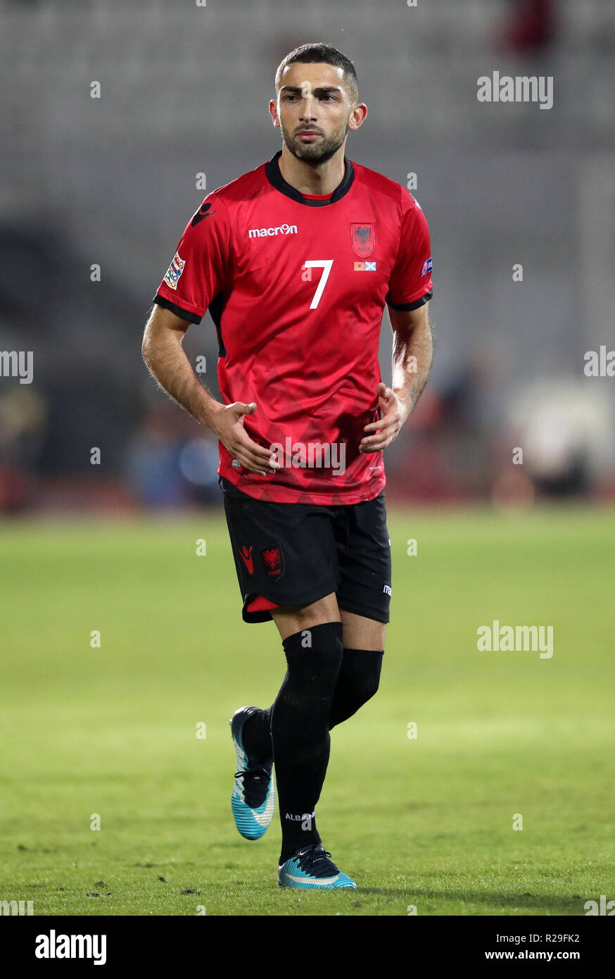Albania's Eros Grezda during the UEFA Nations League, Group C1 match at ...