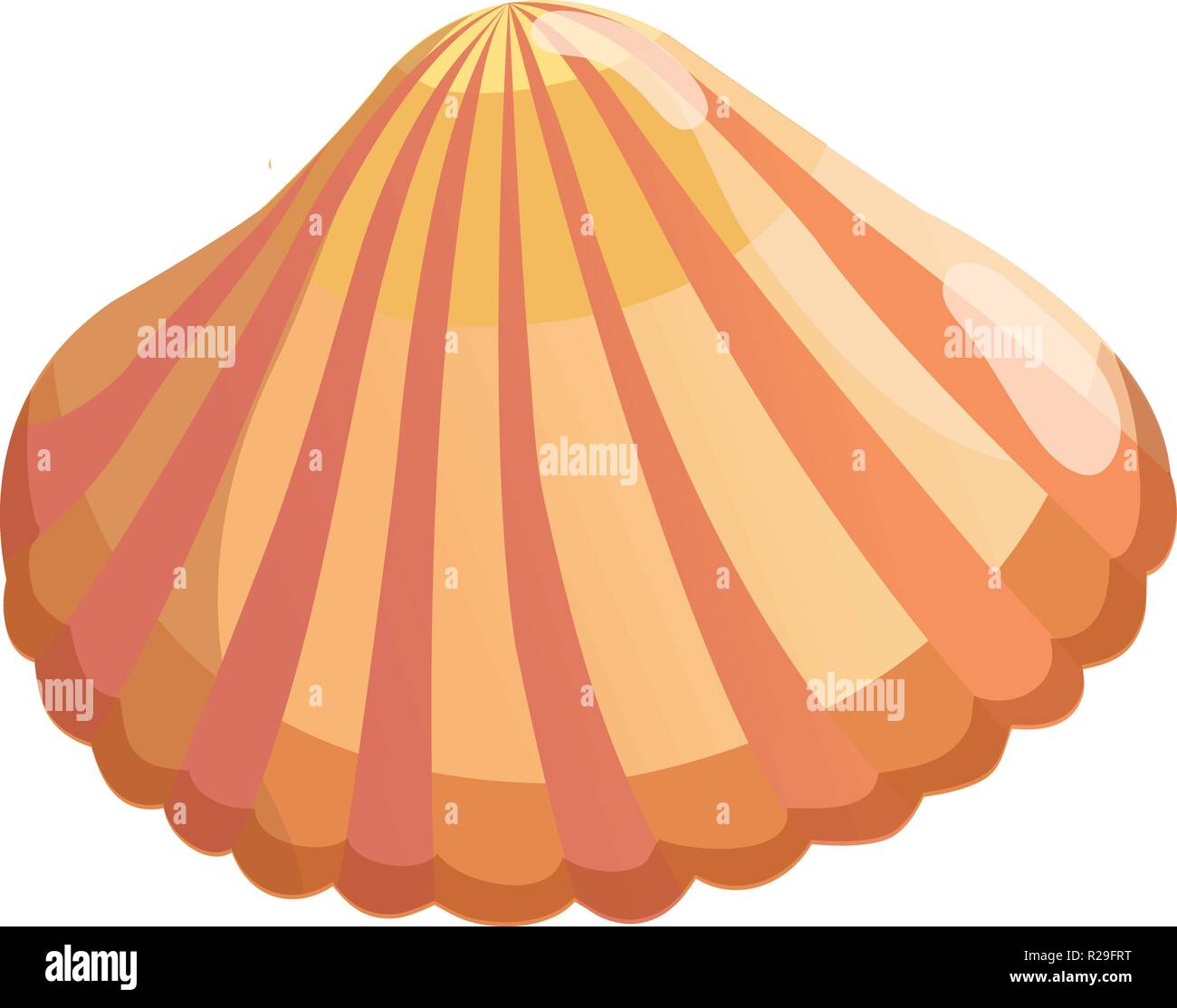 Aquatic shell icon. Cartoon illustration of aquatic shell vector icon ...