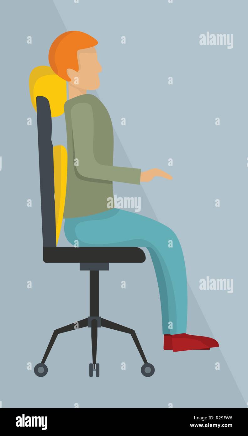 Sitting man icon. Flat illustration of sitting man vector icon for web ...
