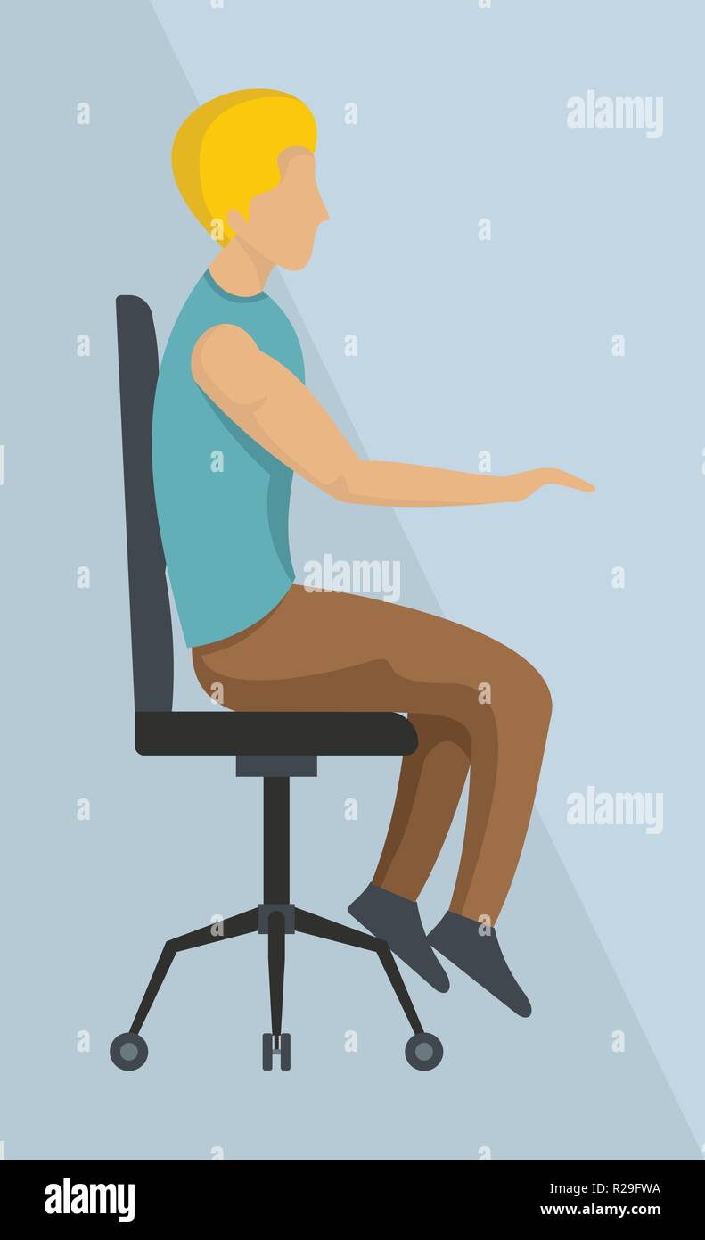 Sitting on chair icon. Flat illustration of sitting on chair vector ...