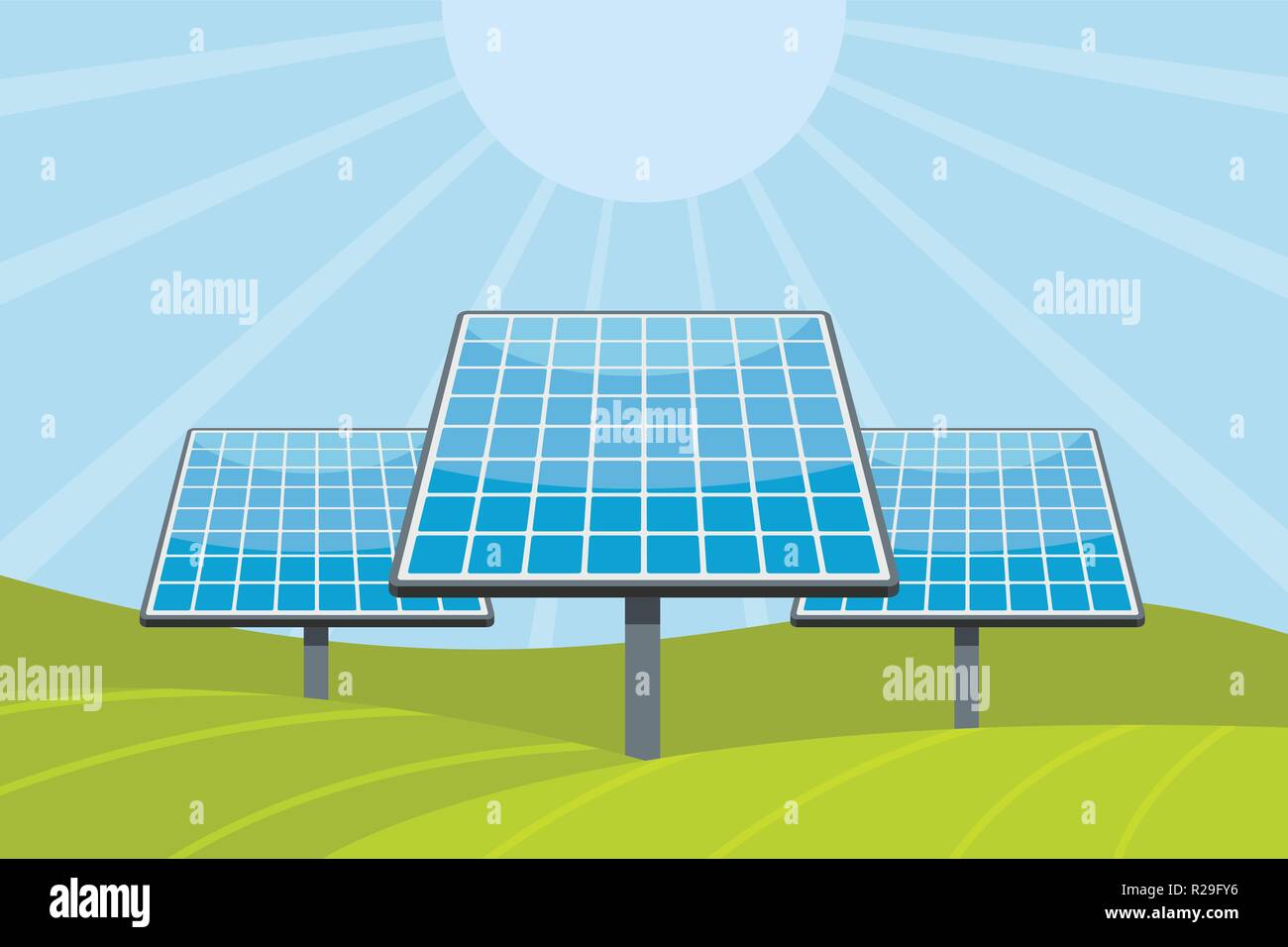 Solar battery concept. Flat illustration of solar battery vector ...