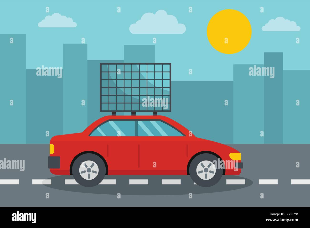Eco car concept. Flat illustration of eco car vector concept for web ...