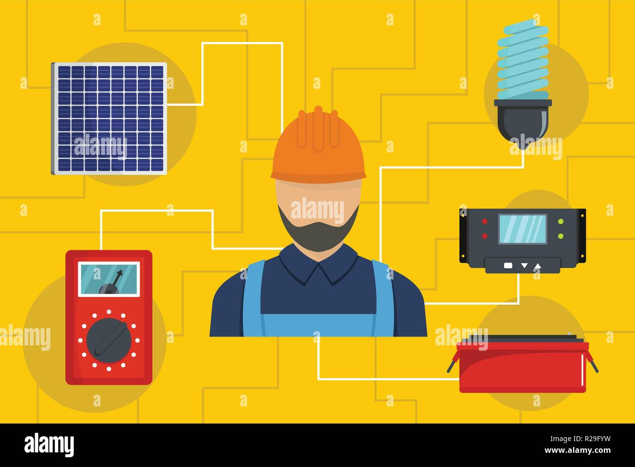 Worker banner. Flat illustration of worker vector banner for web Stock ...