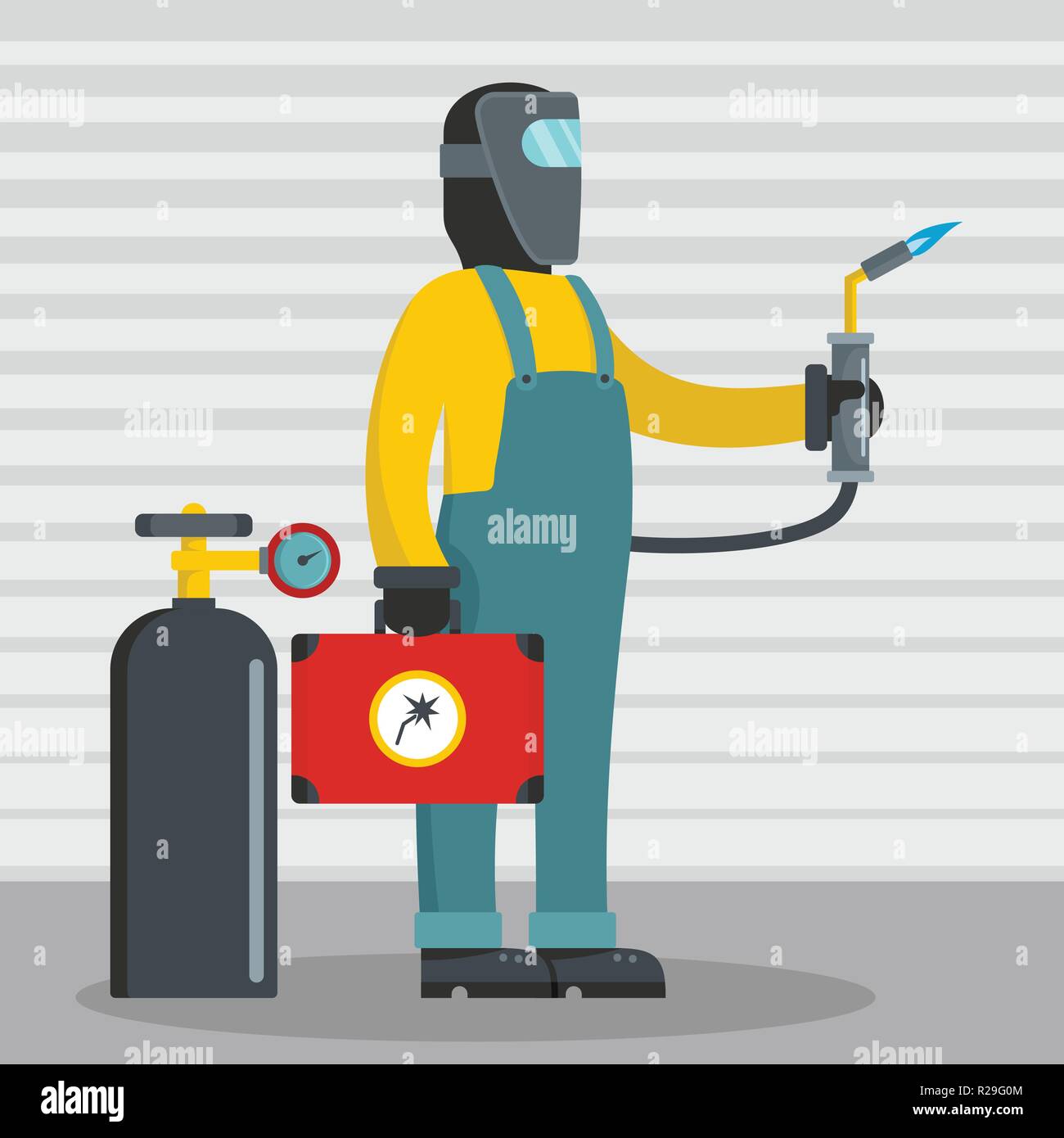 Working welder icon. Flat illustration of working welder vector icon ...