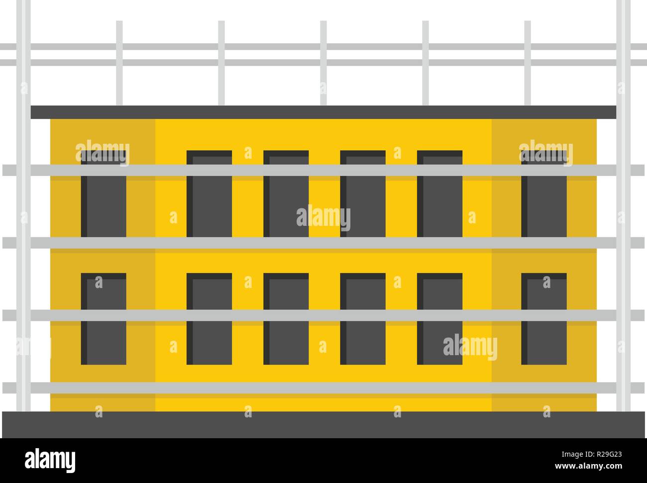 School construction icon. Flat illustration of school construction ...
