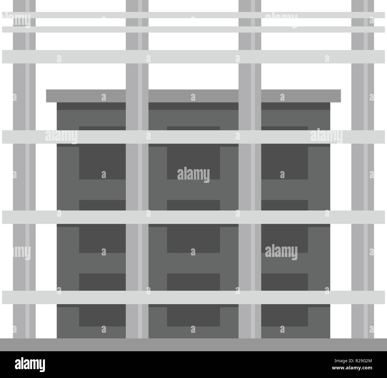 Building exterior icon. Flat illustration of building exterior vector ...