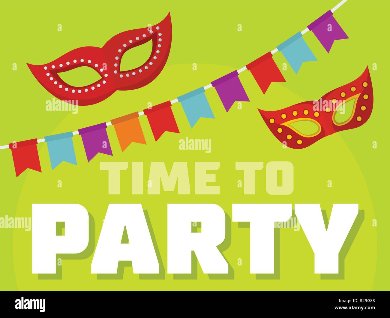 Time to party logo. Flat illustration of time to party vector logo for ...