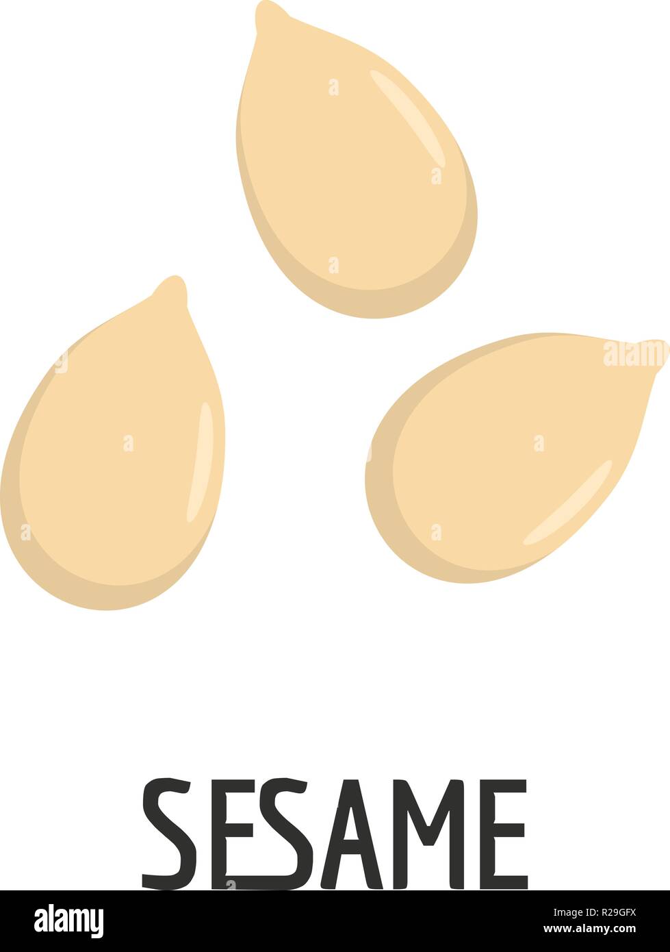Sesame icon. Flat illustration of sesame vector icon for web Stock ...