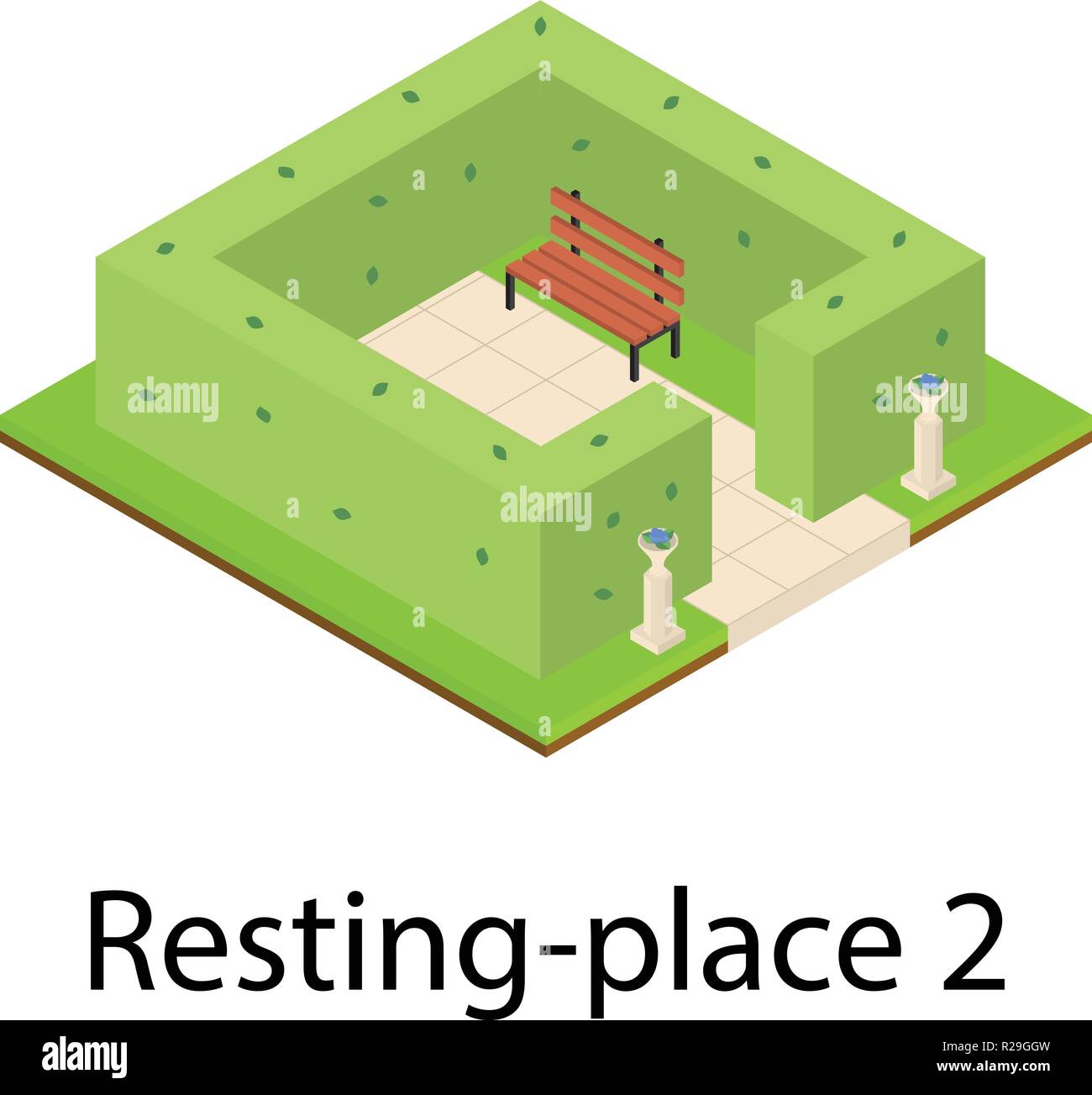 Resting place icon. Isometric illustration of resting place vector icon ...