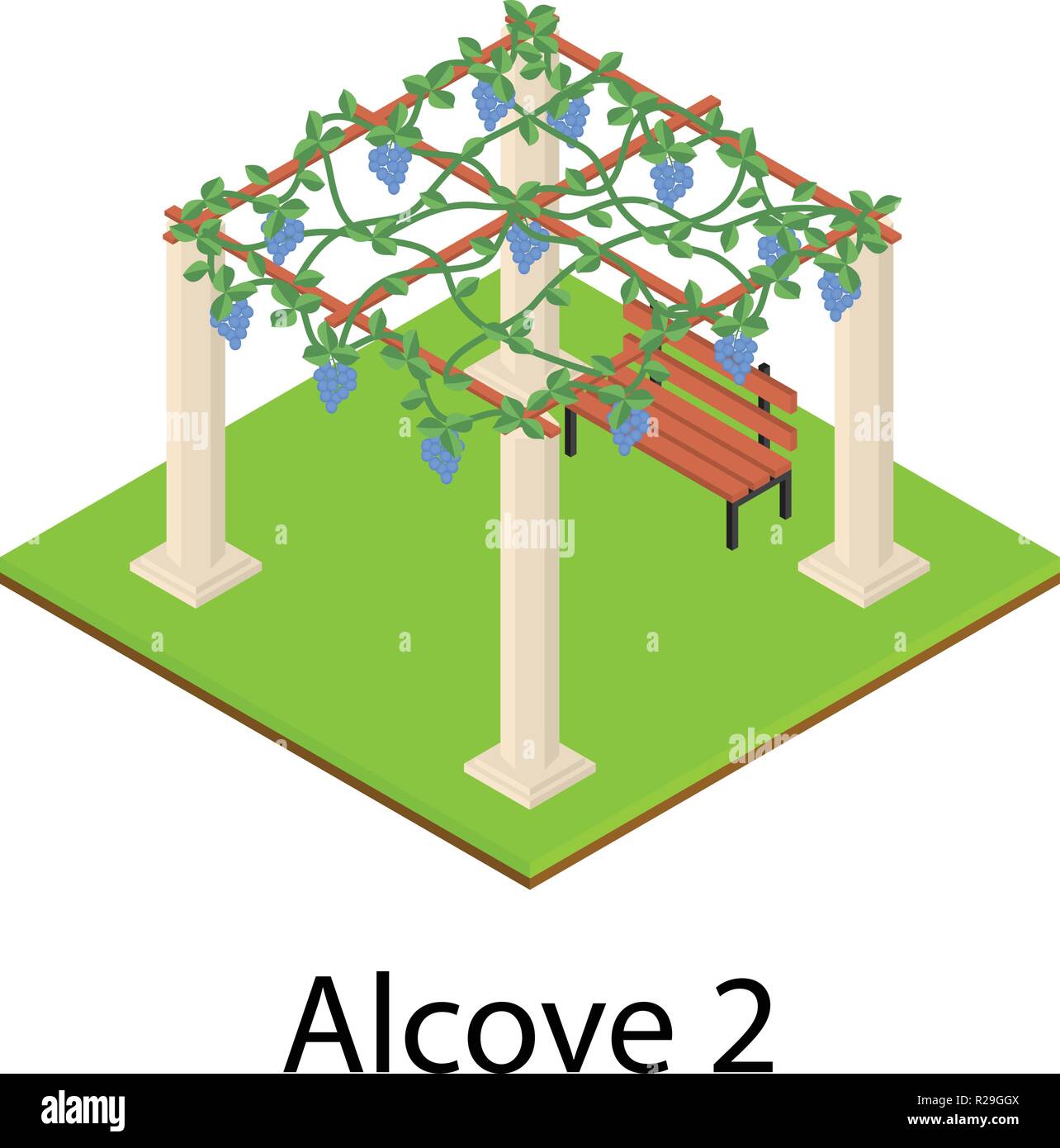 Alcove icon. Isometric illustration of alcove vector icon for web Stock ...