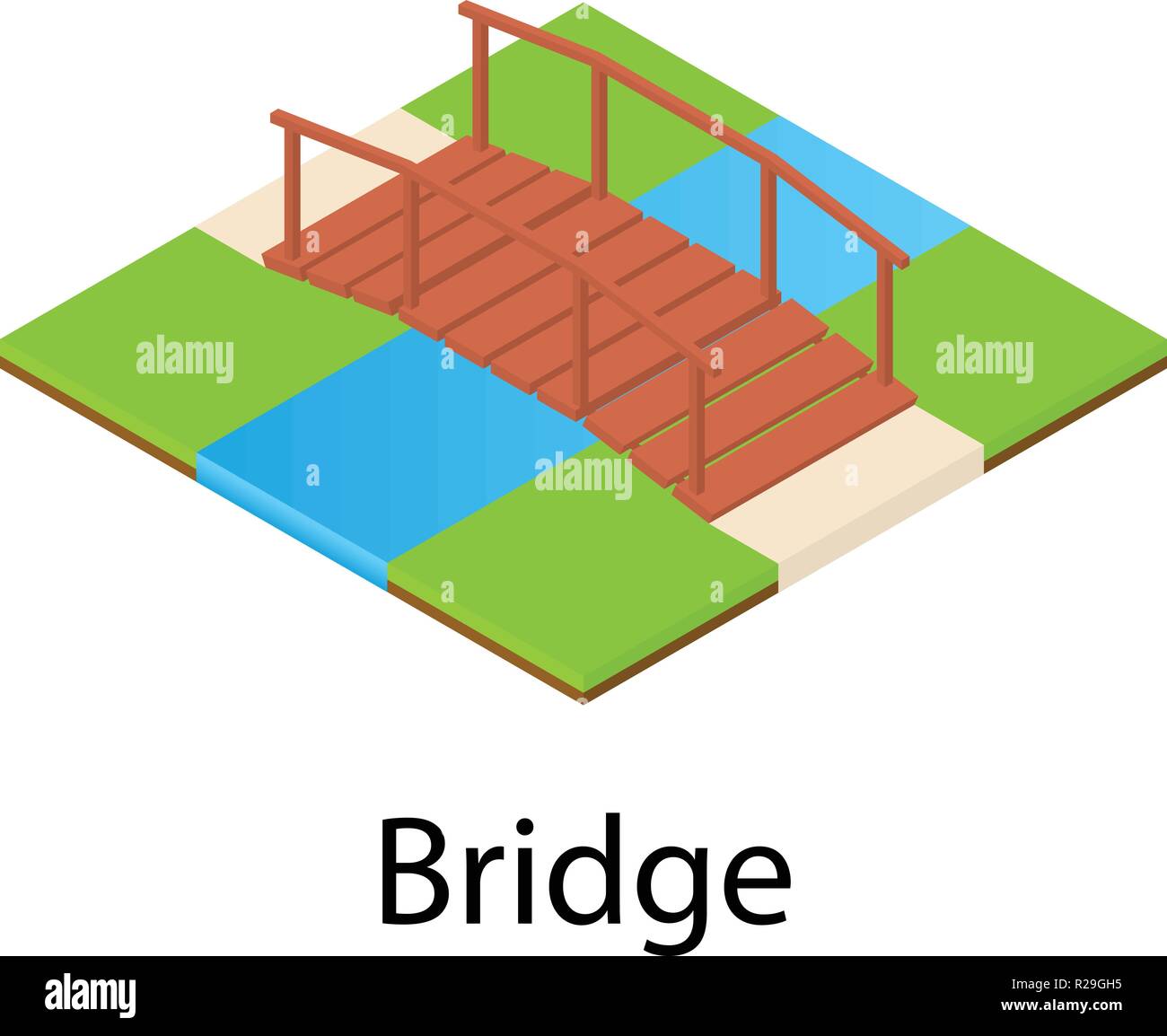 Bridge icon. Isometric illustration of bridge vector icon for web Stock ...