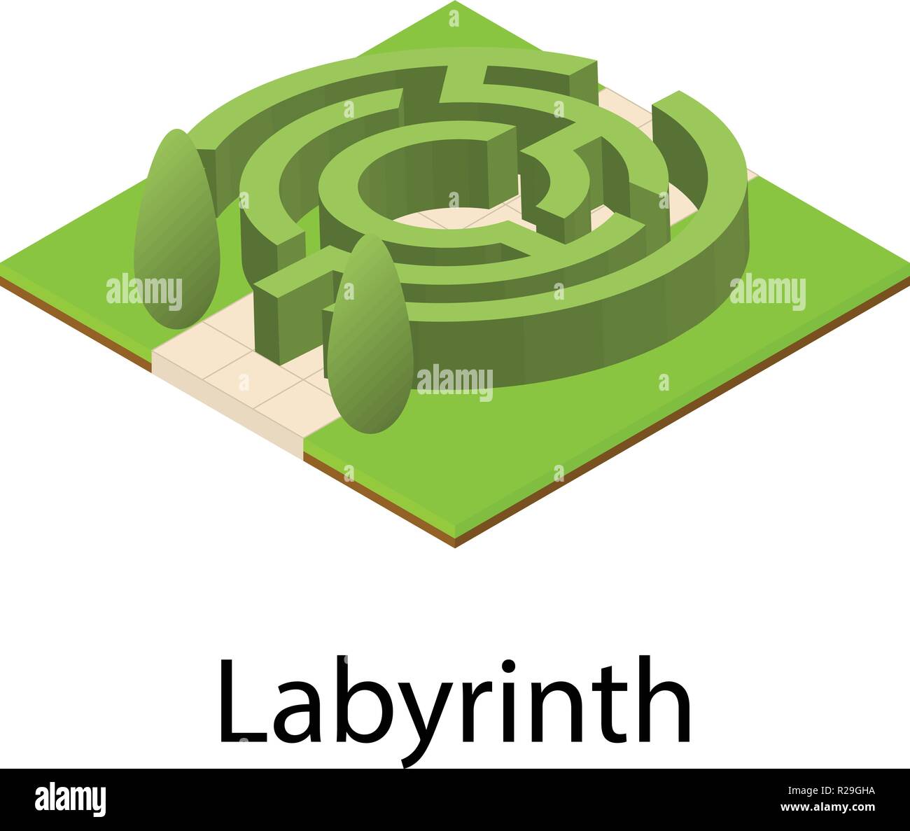 Labyrinth icon. Isometric illustration of labyrinth vector icon for web ...