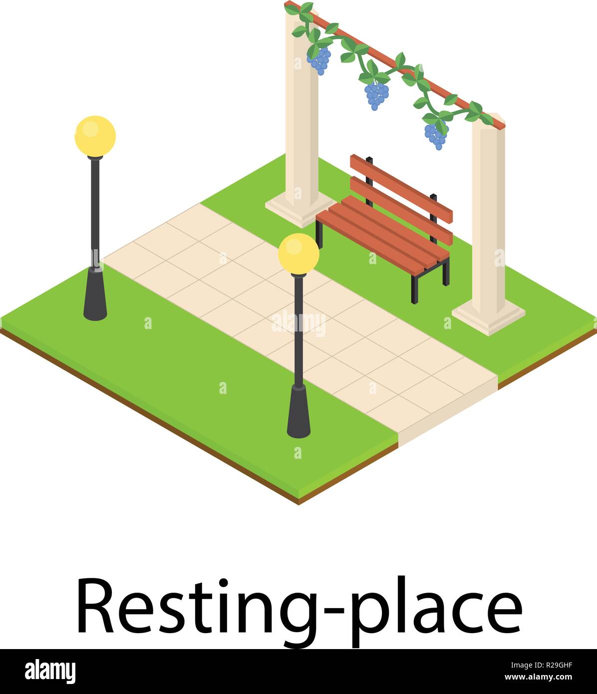 Park place icon. Isometric illustration of park place vector icon for ...