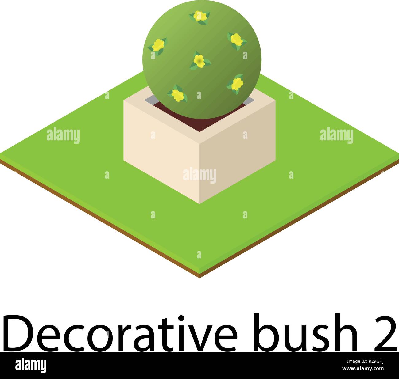 Round bush icon. Isometric illustration of round bush vector icon for ...