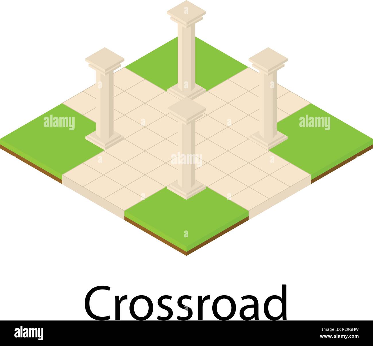 Crossroad icon. Isometric illustration of crossroad vector icon for web ...