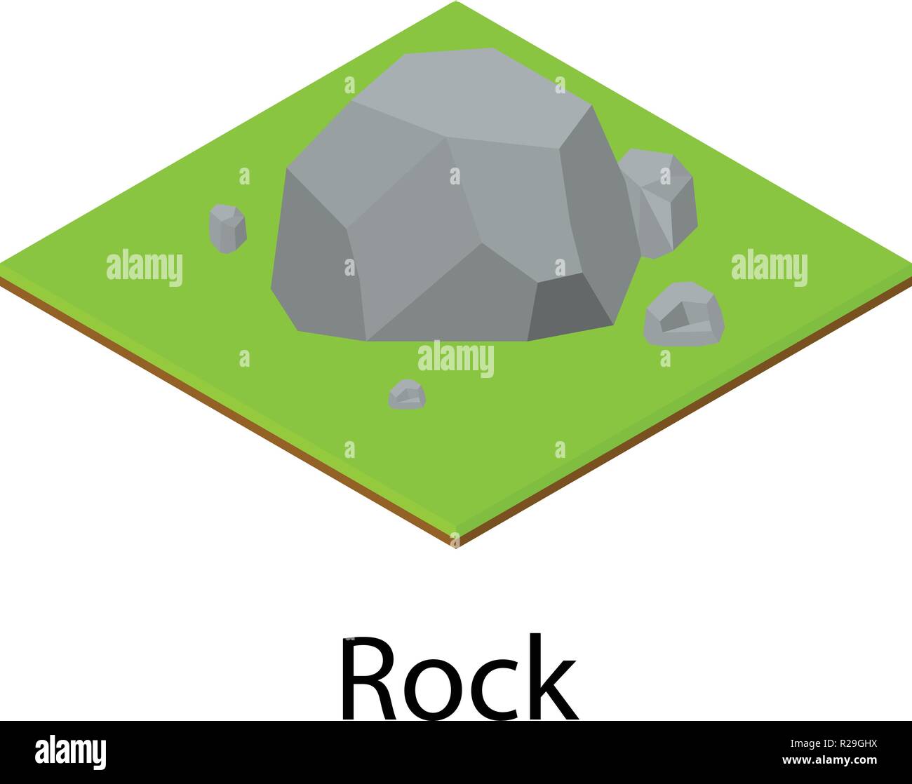 Rock icon. Isometric illustration of rock vector icon for web Stock ...