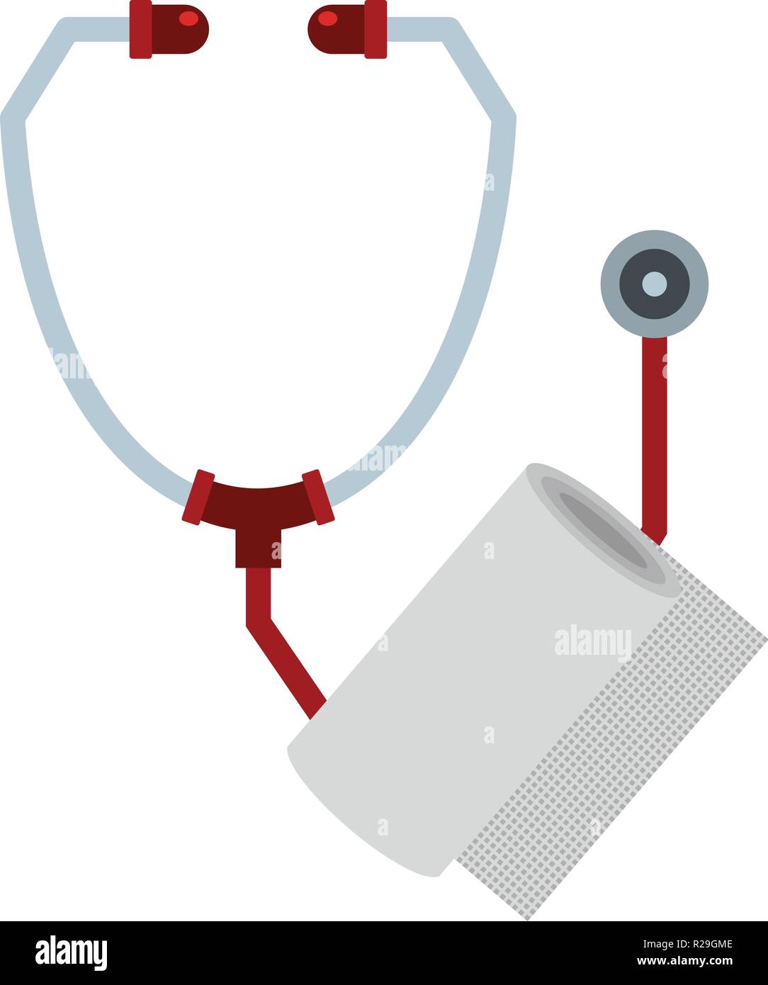 Stethoscope and paper icon. Flat illustration of stethoscope and paper ...