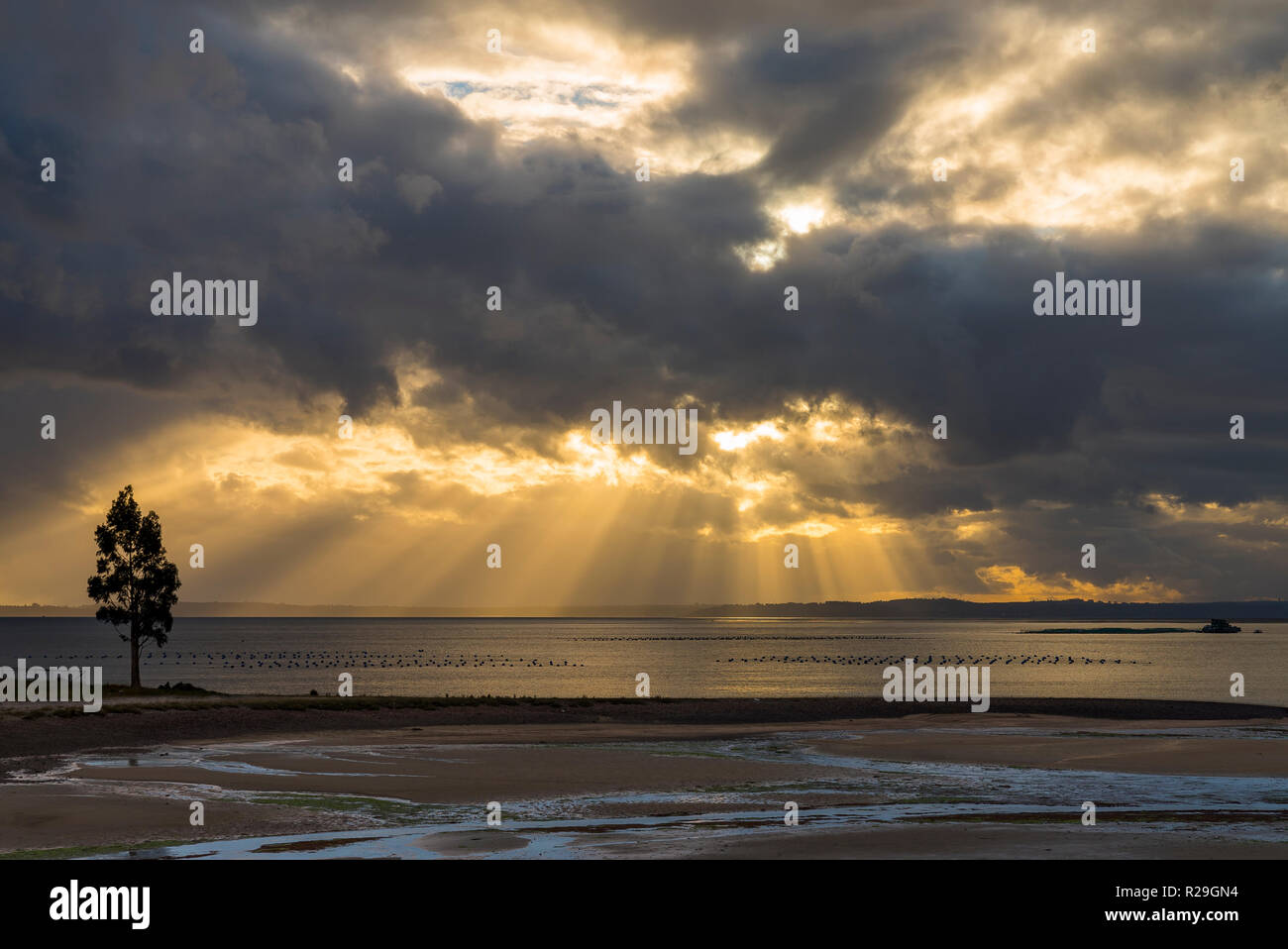 Sun rays pass through clouds hi-res stock photography and images - Alamy