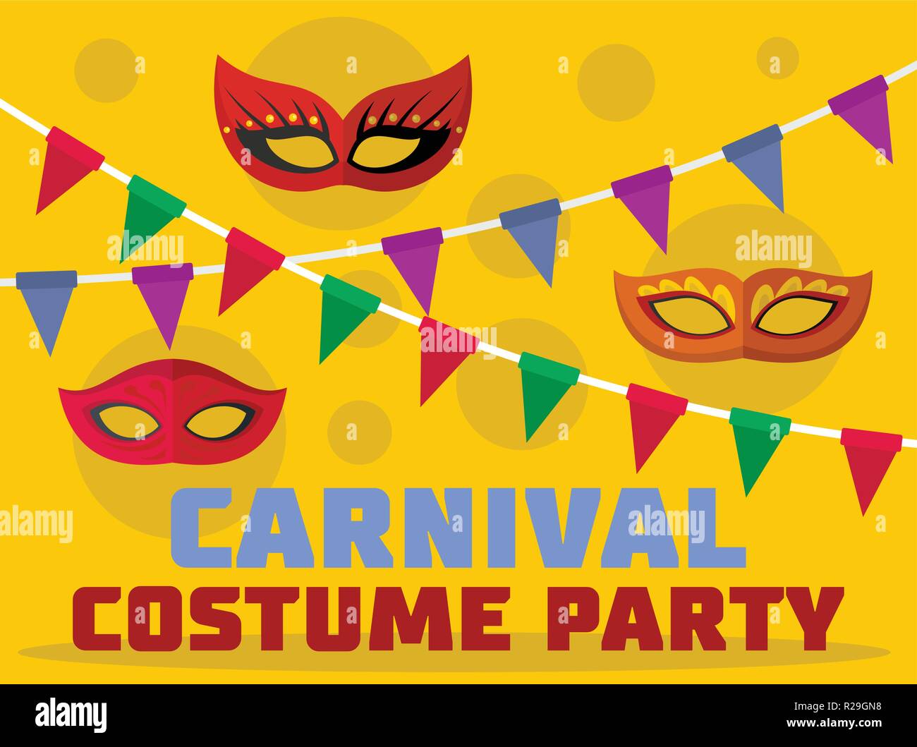 Costume party logo. Flat illustration of costume party vector logo for ...