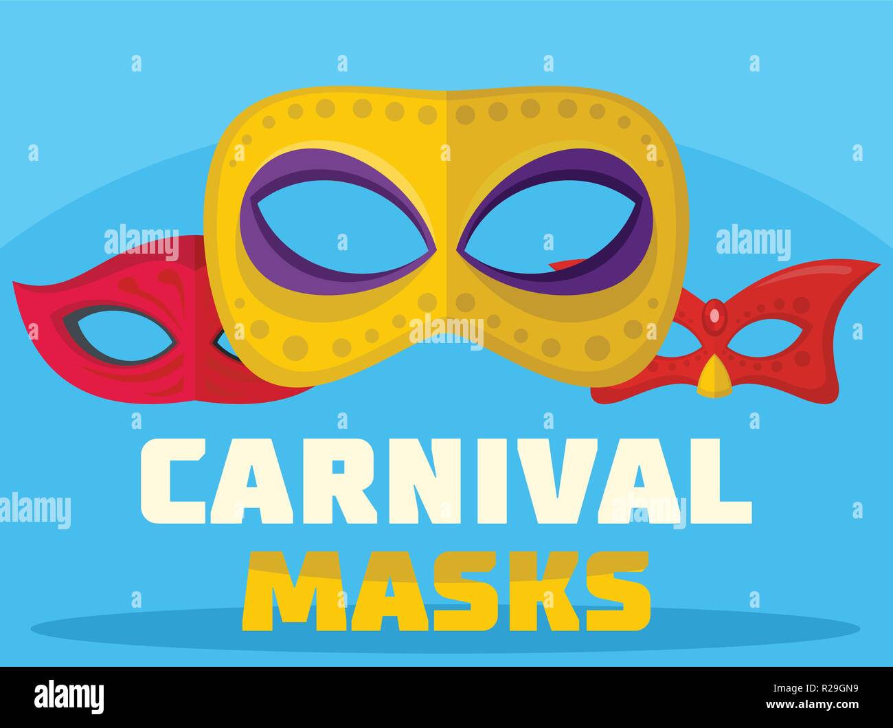 Carnival mask logo. Flat illustration of carnival mask vector logo for ...