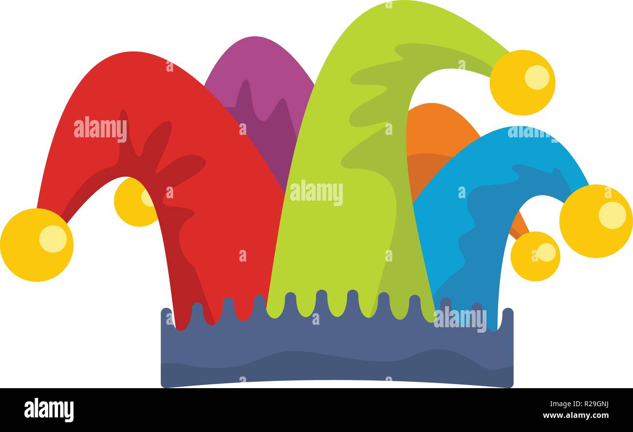 Carnival jester icon. Flat illustration of carnival jester vector icon ...