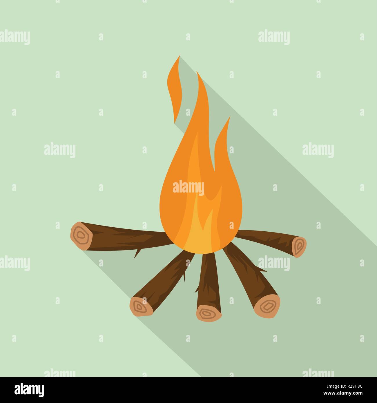 Camping fire icon. Flat illustration of camping fire vector icon for ...