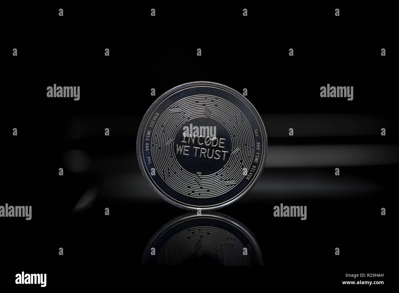 Cardano cryptocurrency physical coin backside which displays in code we ...