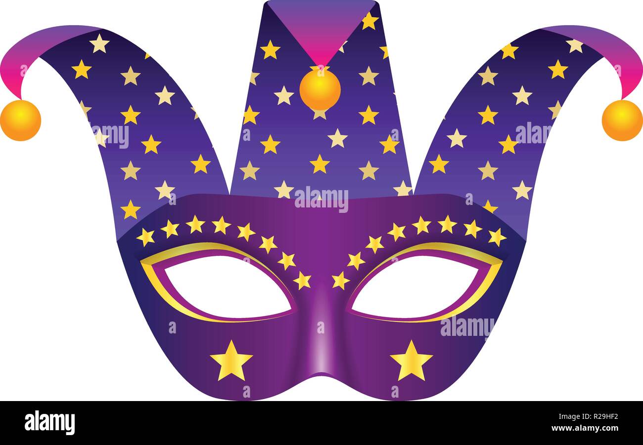 Jester mask icon. Realistic illustration of jester mask vector icon for ...